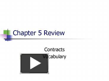 PPT – Chapter 5 Review PowerPoint presentation | free to view - id ...
