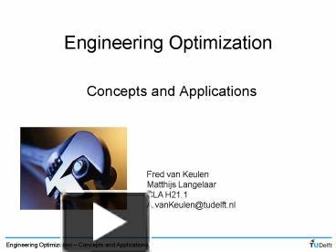 Engineering Optimization presentation | free to view
