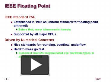 PPT – IEEE Floating Point PowerPoint presentation | free to download ...