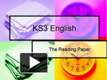 PPT – KS3 English PowerPoint presentation | free to view - id: 130c46-YTc2Z