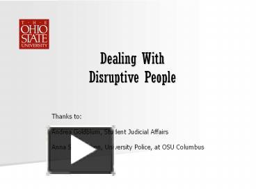 Dealing With Disruptive People presentation | free to view
