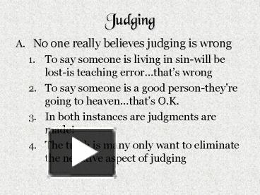 Judging presentation | free to view