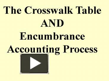 The Crosswalk Table presentation | free to view