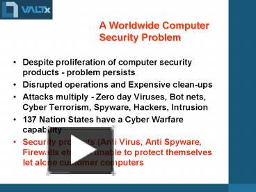 PPT – A Worldwide Computer Security Problem PowerPoint presentation ...