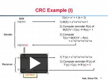 PPT – CRC Example I PowerPoint presentation | free to download - id ...
