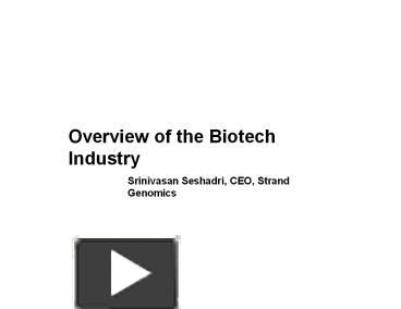 PPT – Overview of the Biotech Industry PowerPoint presentation | free ...