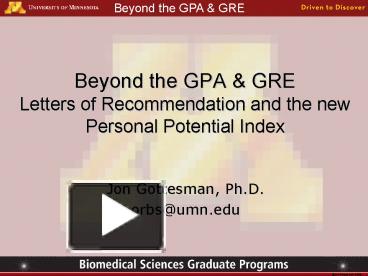 PPT – Beyond the GPA PowerPoint presentation | free to view - id ...