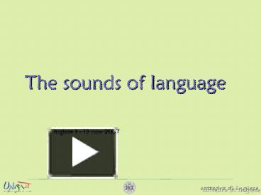The sounds of language presentation | free to view