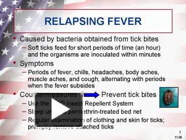 RELAPSING FEVER presentation | free to view