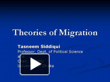 Theories of Migration presentation | free to view