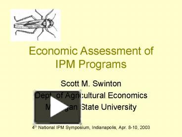 PPT – Economic Assessment of IPM Programs PowerPoint presentation ...
