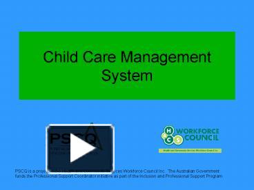 Child Care Management System presentation | free to view