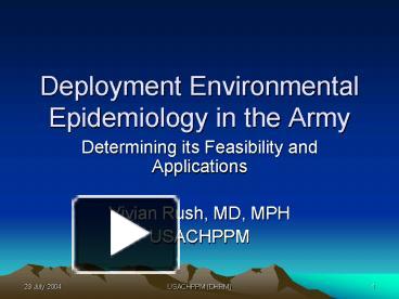 Deployment Environmental Epidemiology in the Army presentation | free ...
