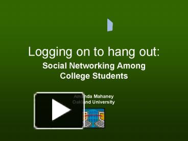PPT – Logging on to hang out: PowerPoint presentation | free to view ...