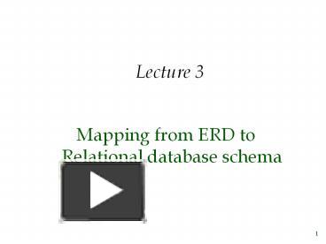 PPT – Mapping from ERD to Relational database schema PowerPoint ...