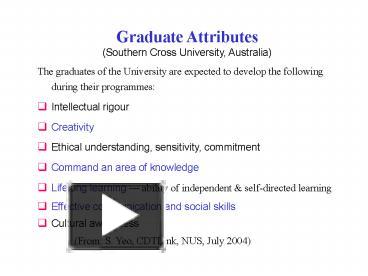 Graduate Attributes presentation | free to view