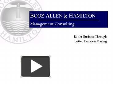 BOOZ ALLEN presentation | free to view