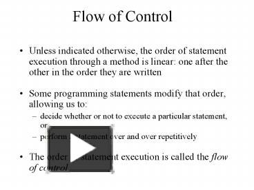 Flow of Control presentation | free to download