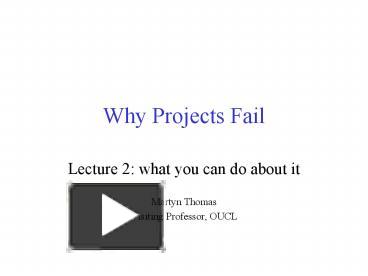 Why Projects Fail presentation | free to view