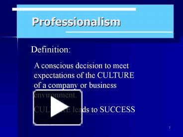 PPT – Professionalism PowerPoint presentation | free to view - id ...