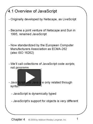 PPT – 4.1 Overview of JavaScript PowerPoint presentation | free to view ...