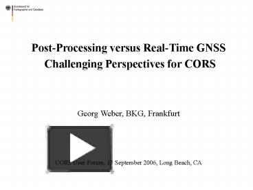 PPT – CORS User Forum PowerPoint presentation | free to view - id ...