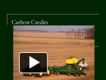 Carbon Credits presentation | free to view