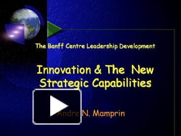 PPT – The Banff Centre Leadership Development Innovation PowerPoint ...