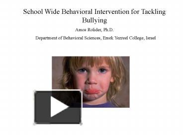 PPT – School Wide Behavioral Intervention for Tackling Bullying ...