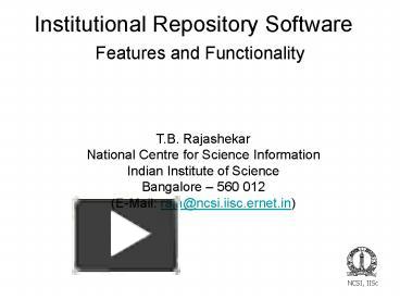 PPT – Institutional Repository Software PowerPoint presentation | free ...