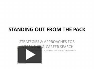 PPT – STANDING OUT FROM THE PACK PowerPoint presentation | free to view ...