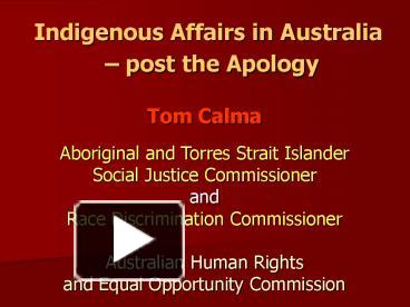 PPT – Indigenous Affairs in Australia PowerPoint presentation | free to ...