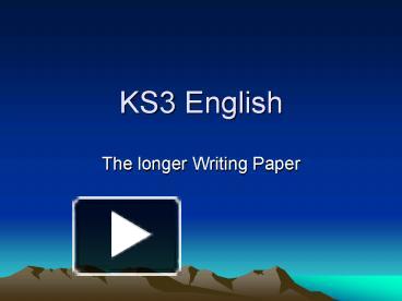 KS3 English presentation | free to view