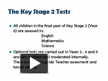 The Key Stage 2 Tests presentation | free to view