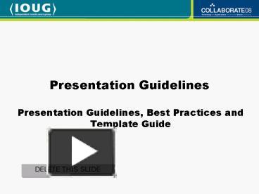 Presentation Guidelines, Best Practices and Template Guide presentation ...