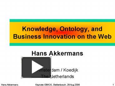 PPT – Knowledge, Ontology, and Business Innovation on the Web ...