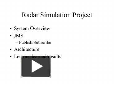 PPT – Radar Simulation Project PowerPoint presentation | free to view ...