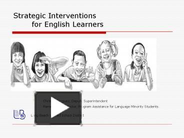 PPT – Strategic Interventions for English Learners PowerPoint ...