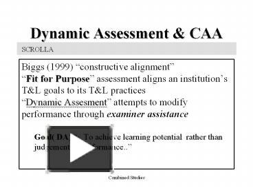 Dynamic Assessment presentation | free to view