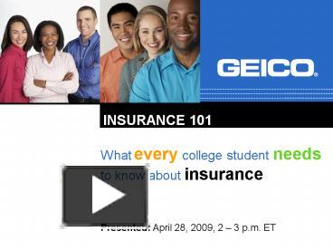 INSURANCE 101 presentation | free to view