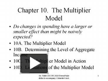 Chapter 10. The Multiplier Model presentation | free to view
