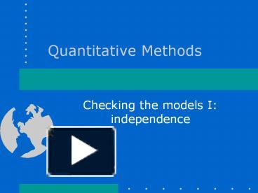 Quantitative Methods presentation | free to view