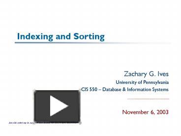 Indexing and Sorting presentation | free to download