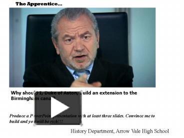 The Apprentice presentation | free to view