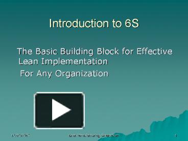 PPT – Introduction to 6S PowerPoint presentation | free to view - id: 136709-ODU3Y
