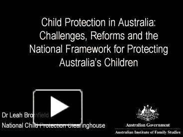 Child Protection in Australia: Challenges, Reforms and the National ...