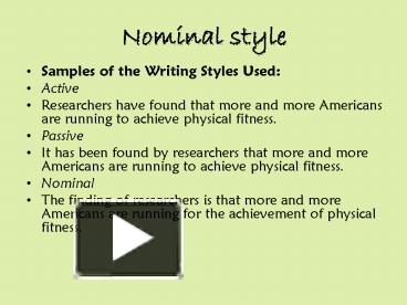 PPT – Nominal style PowerPoint presentation | free to view - id: 13706d ...