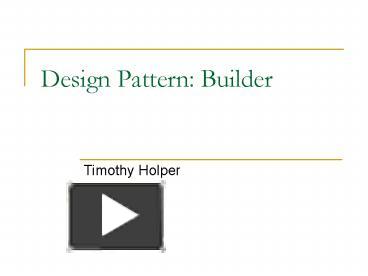 Design Pattern: Builder presentation | free to download