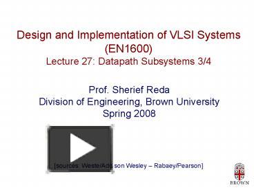 PPT – Design and Implementation of VLSI Systems PowerPoint presentation ...