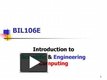 PPT – BIL106E PowerPoint presentation | free to view - id: 137af1-OTYyN